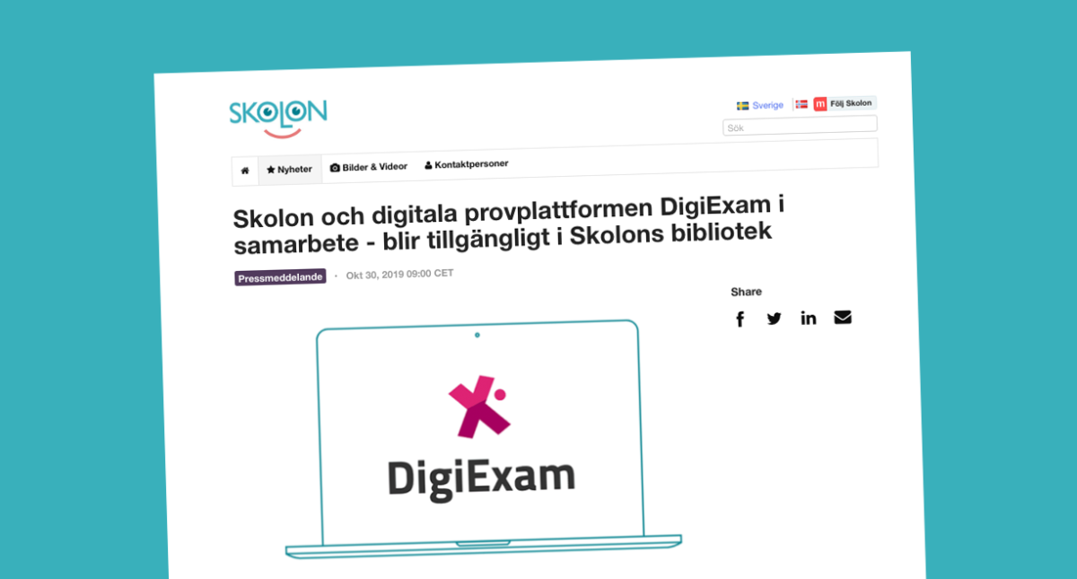 PRESSMEDDELANDE: Skolon och DigiExam i samarbete - då blir det ...